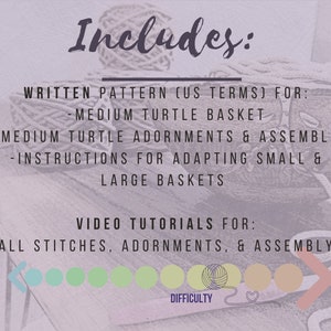 Pattern | Turtle Basket | Digital Download | PDF | Video Tutorial | DIY ...