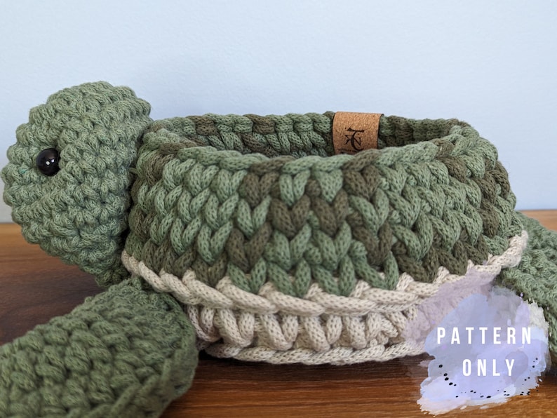 Pattern | Turtle Basket | Digital Download | PDF | Video Tutorial | DIY ...