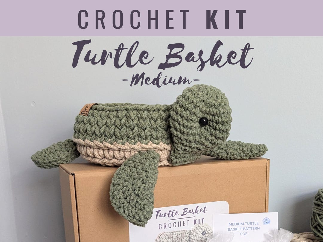 Kit | Turtle Basket | Medium | DIY Crochet Kit - Etsy