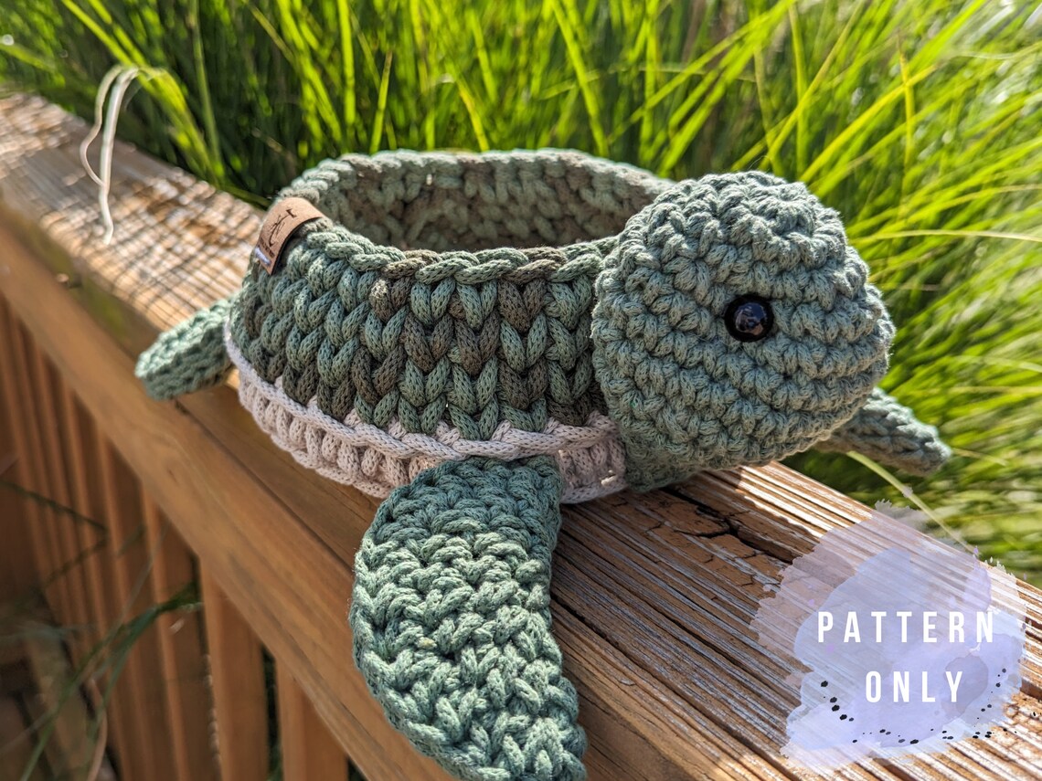 Pattern | Turtle Basket | Digital Download | PDF | Video Tutorial | DIY ...