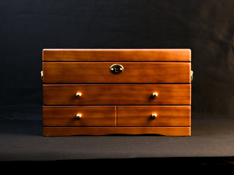 Large Retro Box Jewelry Box Suede Jewelry Box Gift for - Etsy