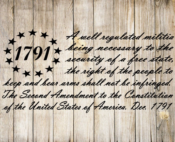2nd Amendment 1791 American Flag SVG Cut File JPG PNG Clip | Etsy