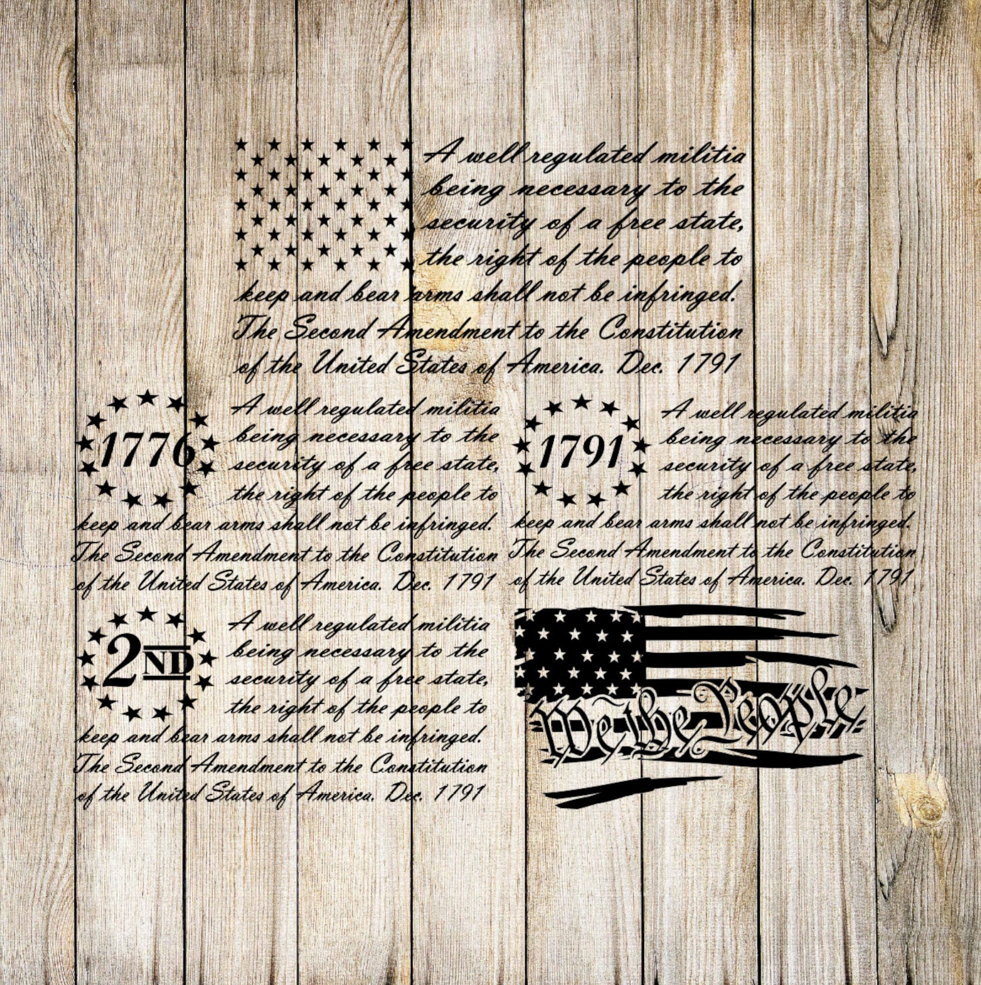 2nd Amendment bundle American Flag and We the People Bundle - Etsy UK