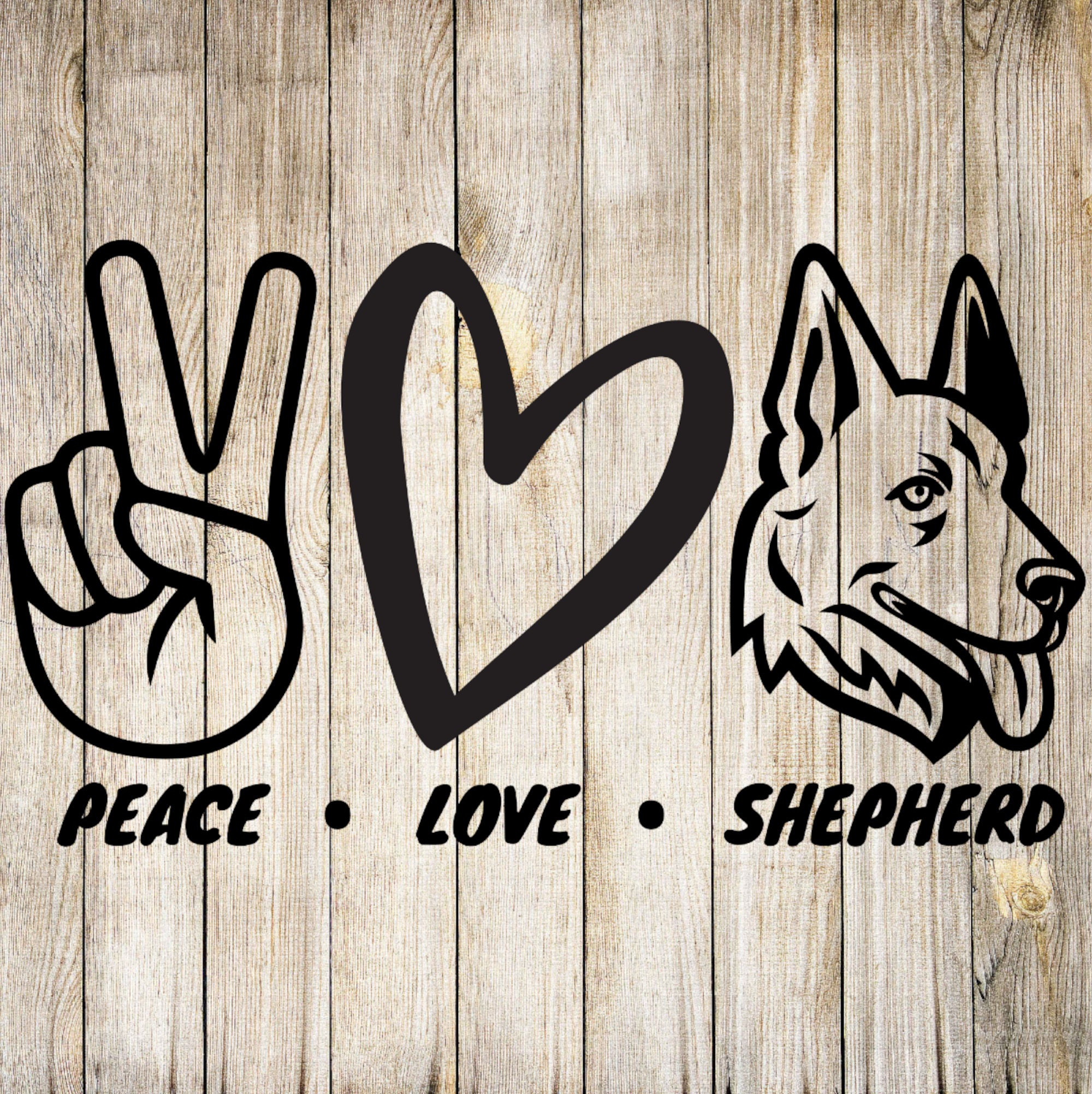 Peace Love German Shepherd SVG, PNG, Peace Sign Svg, Heart Svg, German ...