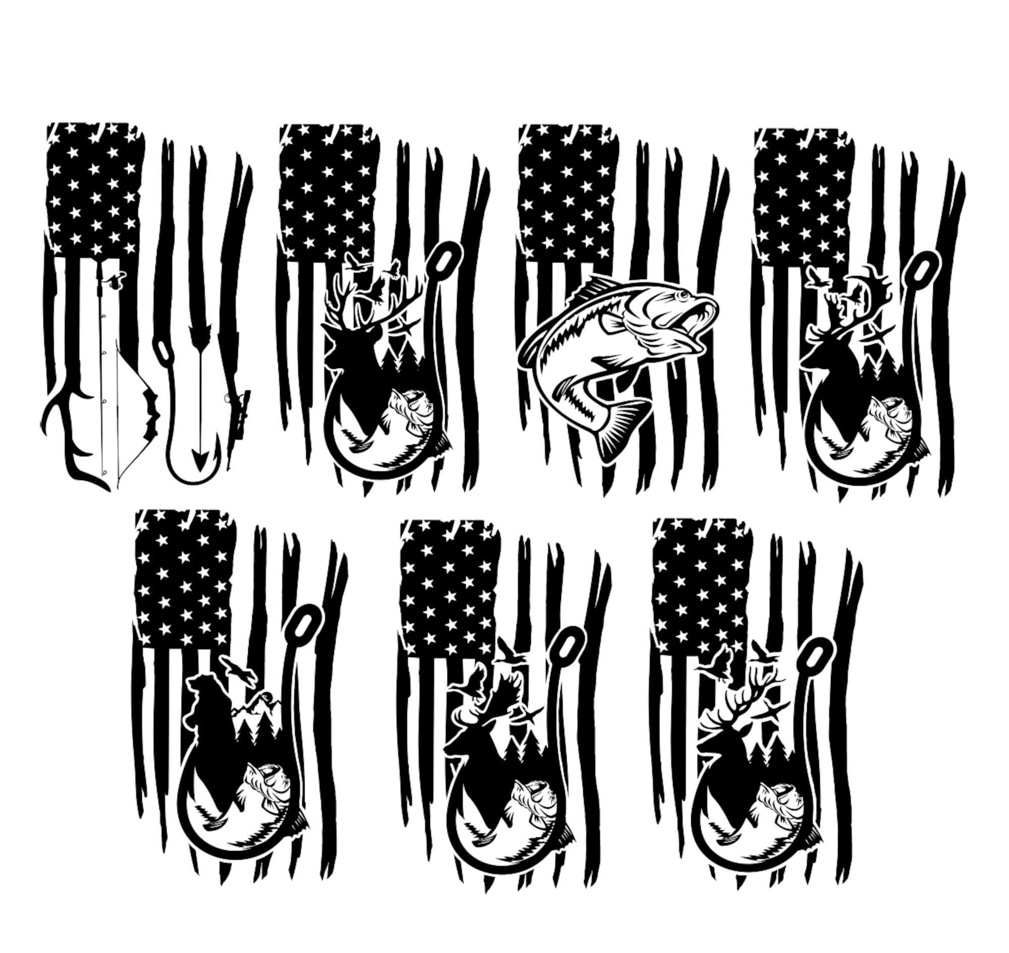 Tattered American Flag bundle SVG PNG Deer Hunting Bear - Etsy
