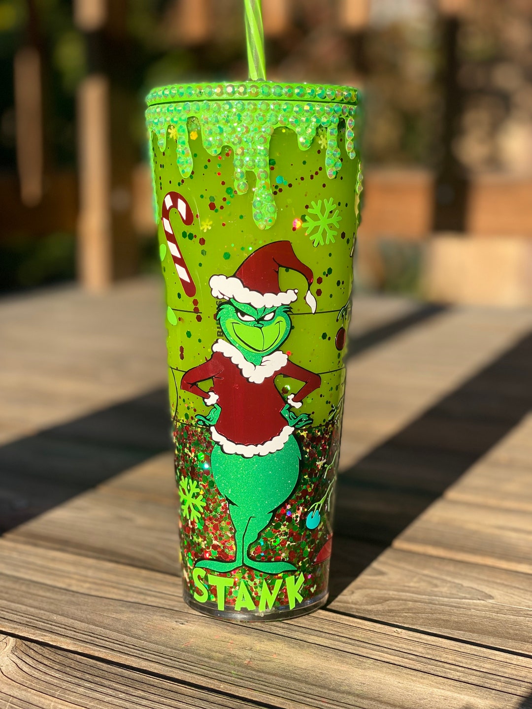 Mr Grinch Snow Globe Tumbler, Christmas Tumbler, the Grinch - Etsy