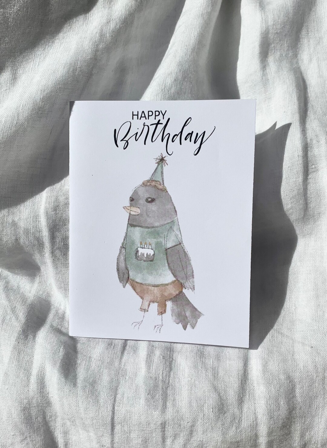 Happy Birthday Bird Card Happy Birthday Greeting Card - Etsy