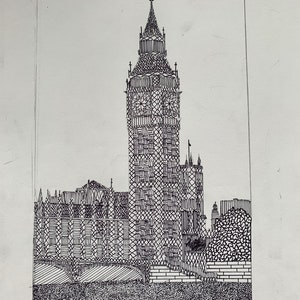 Commissioned Ink Landmark Drawing Landscape Drawing Scenery - Etsy