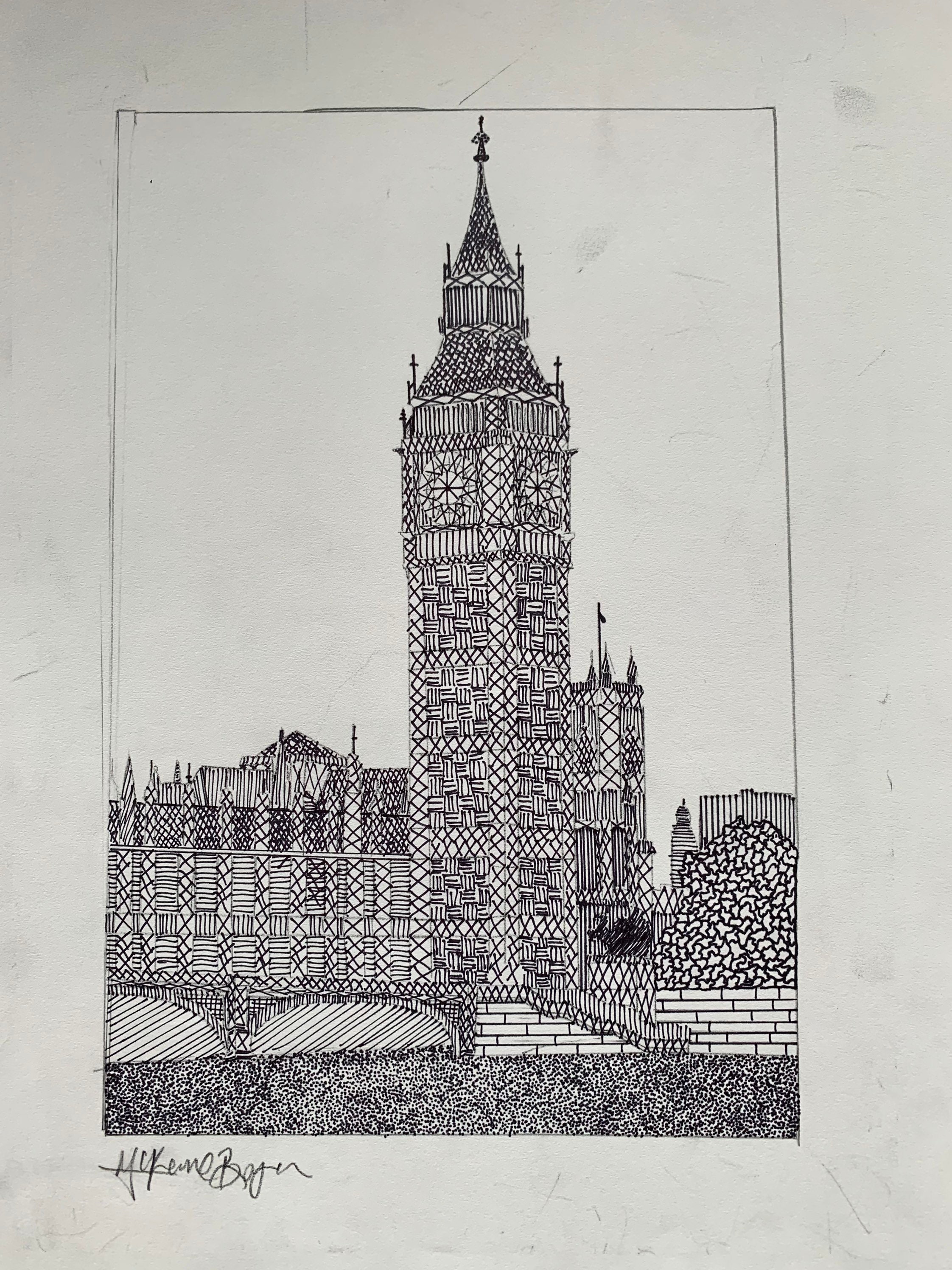 Commissioned Ink Landmark Drawing Landscape Drawing Scenery - Etsy