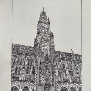 Commissioned Ink Landmark Drawing Landscape Drawing Scenery - Etsy