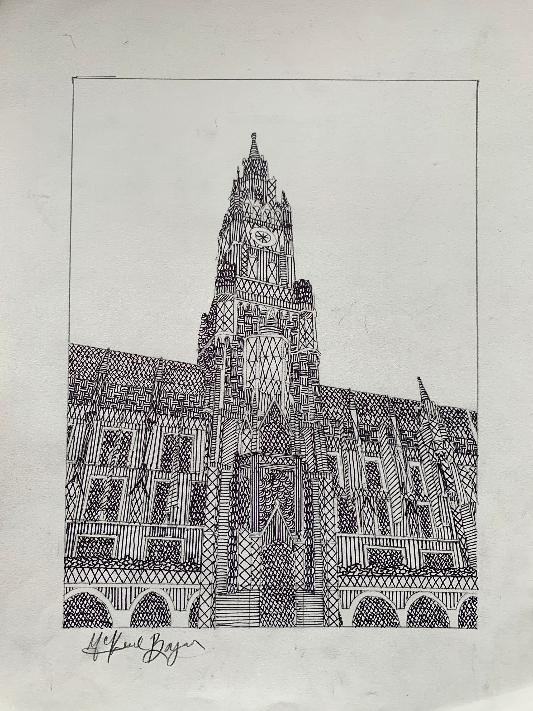 Commissioned Ink Landmark Drawing Landscape Drawing Scenery - Etsy