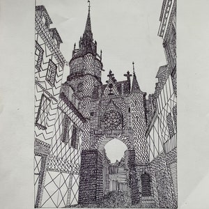 Commissioned Ink Landmark Drawing Landscape Drawing Scenery - Etsy