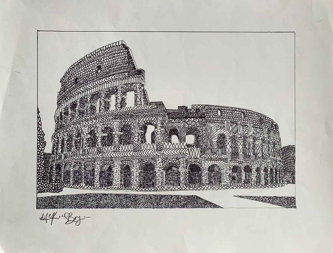 Commissioned Ink Landmark Drawing Landscape Drawing Scenery - Etsy