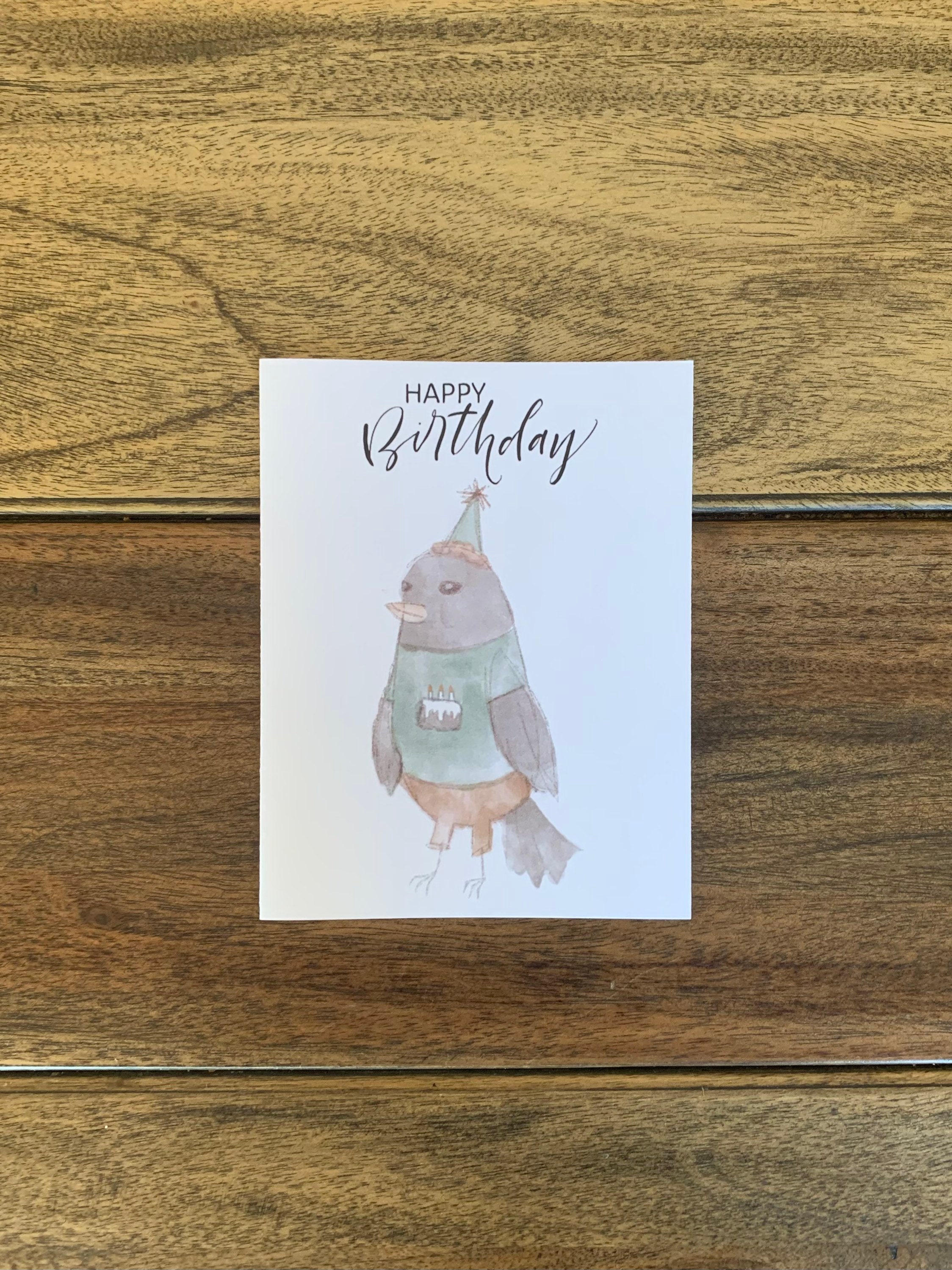 Happy Birthday Bird Card Happy Birthday Greeting Card - Etsy