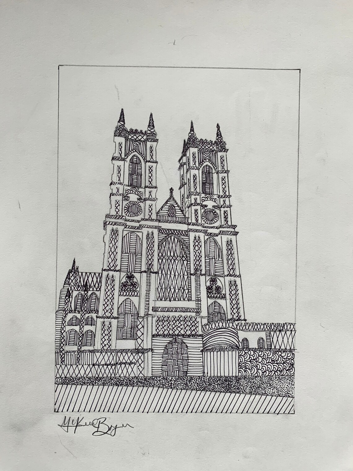 Commissioned Ink Landmark Drawing Landscape Drawing Scenery - Etsy