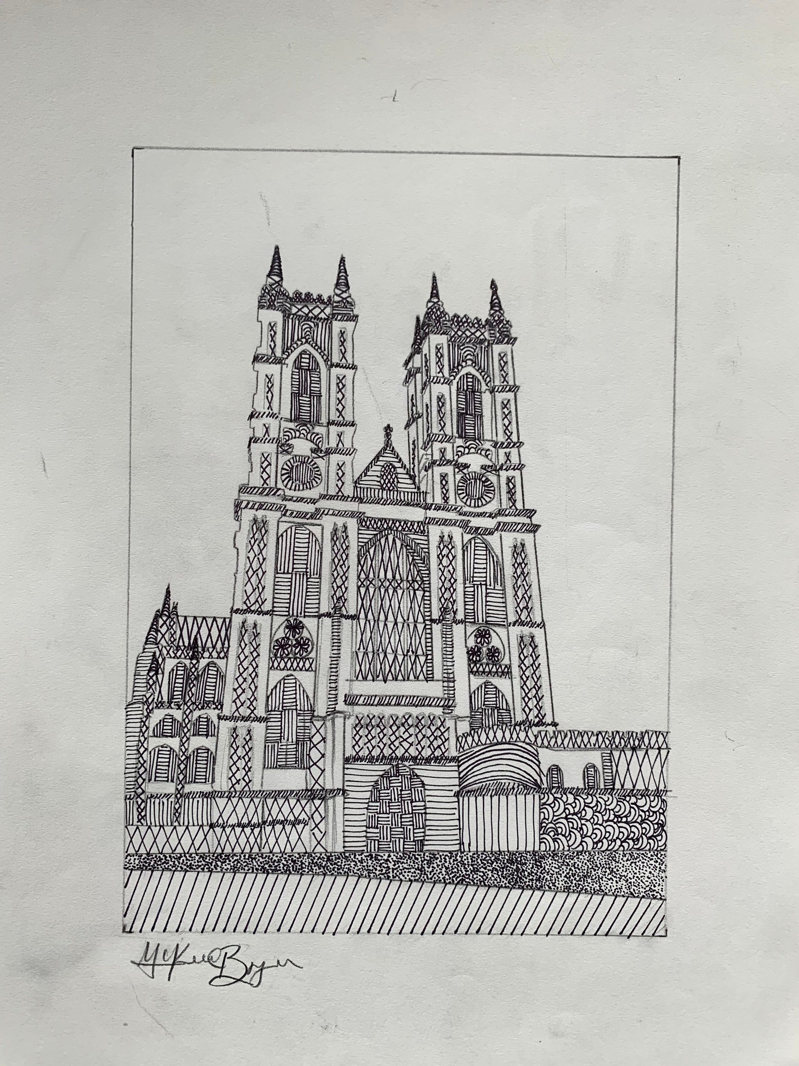 Commissioned Ink Landmark Drawing Landscape Drawing Scenery - Etsy
