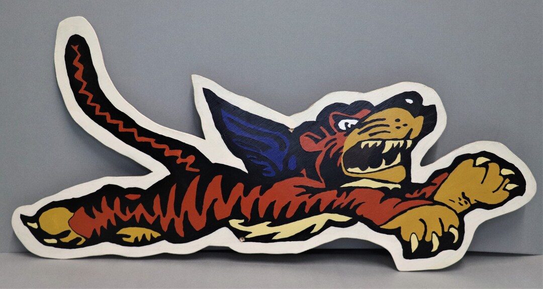 Original Art WWII Flying Tiger Logo Acrylic on Wood 17x37 - Etsy