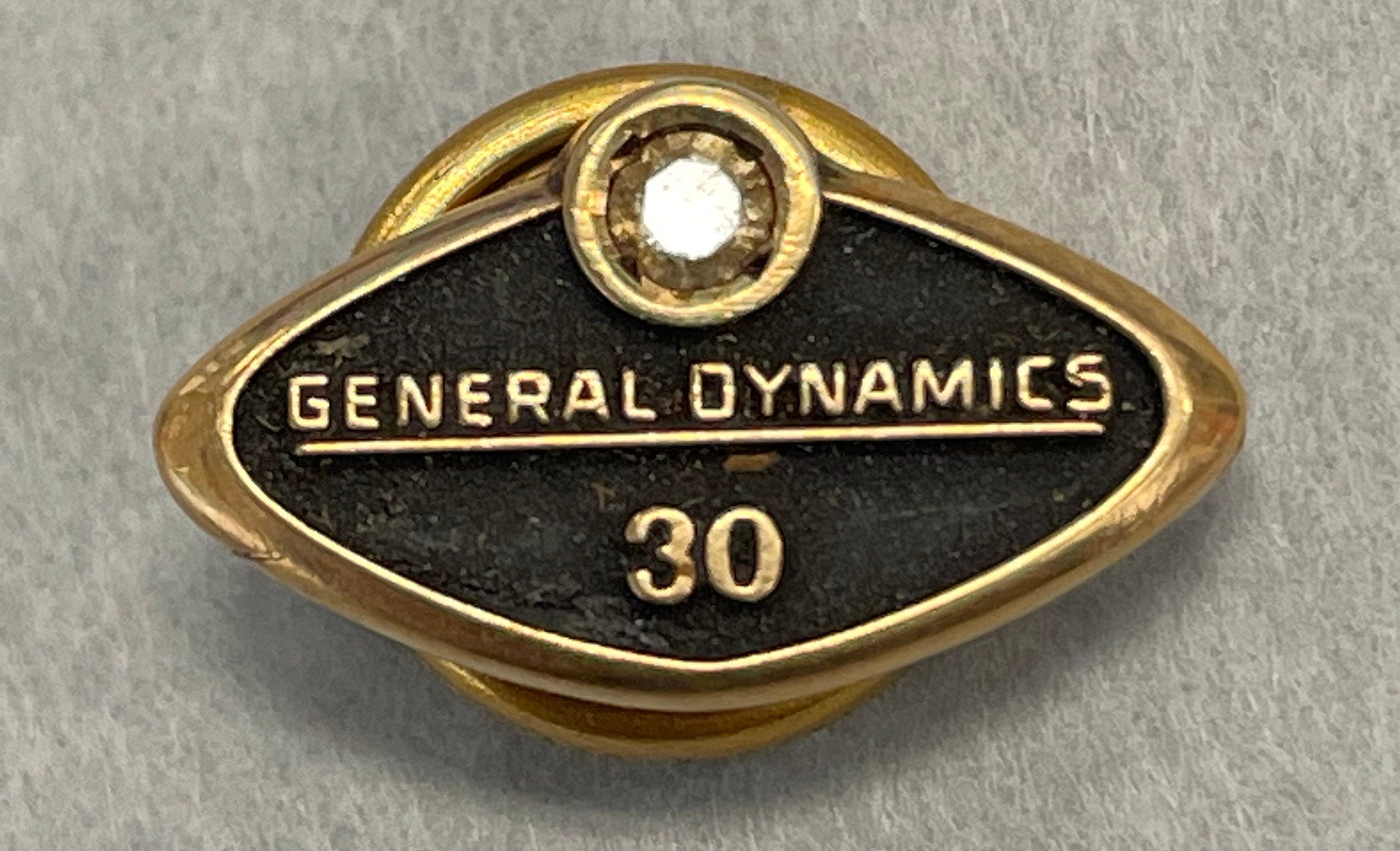 General Dynamic Employee 30 Years of Service 14k Gold Diamond Pin - Etsy