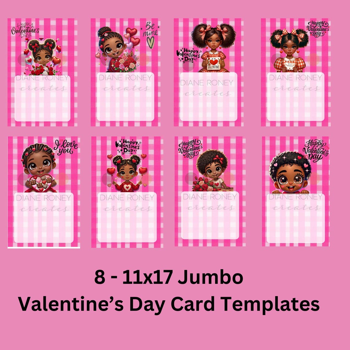 Jumbo Valentine's Day Card Template – 11x17 Printable PDF Design ...