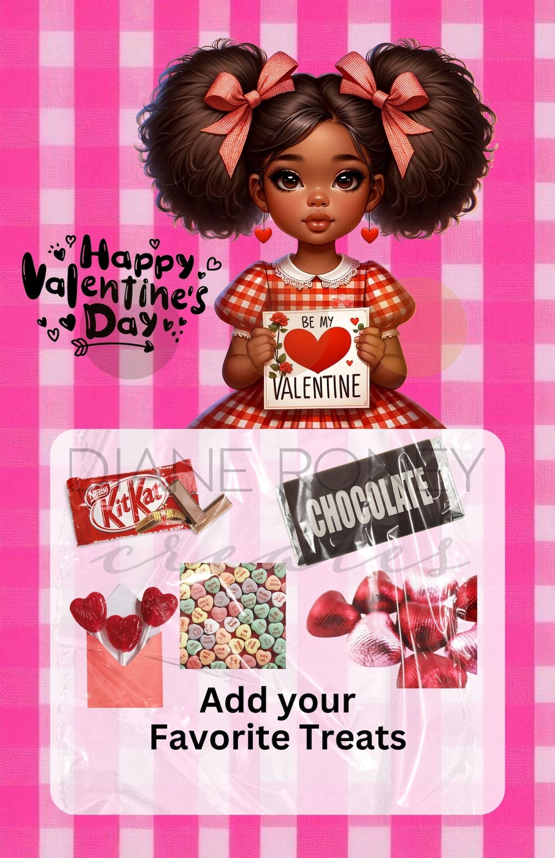Jumbo Valentine's Day Card Template – African American Kids, 11x17 ...