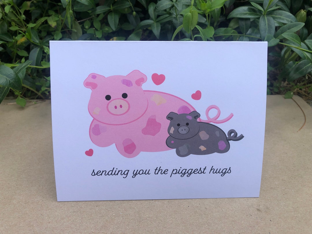 Pig Greeting Card Cute Pig Card Cards for Loved Ones Punny - Etsy