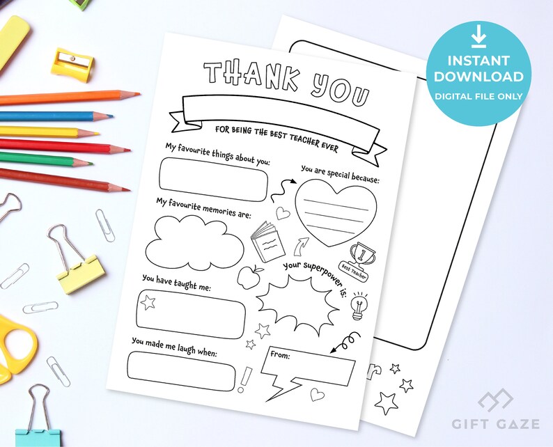 Teacher Printable Thank You Teacher DIY Teacher Gift Best Teacher Gift ...