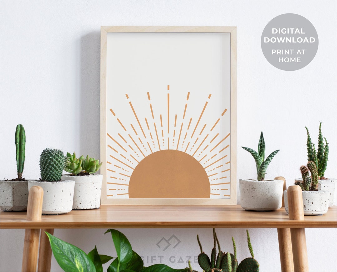 Sun Digital Art Boho Printables Sun Digital Wall Art Sun Print ...