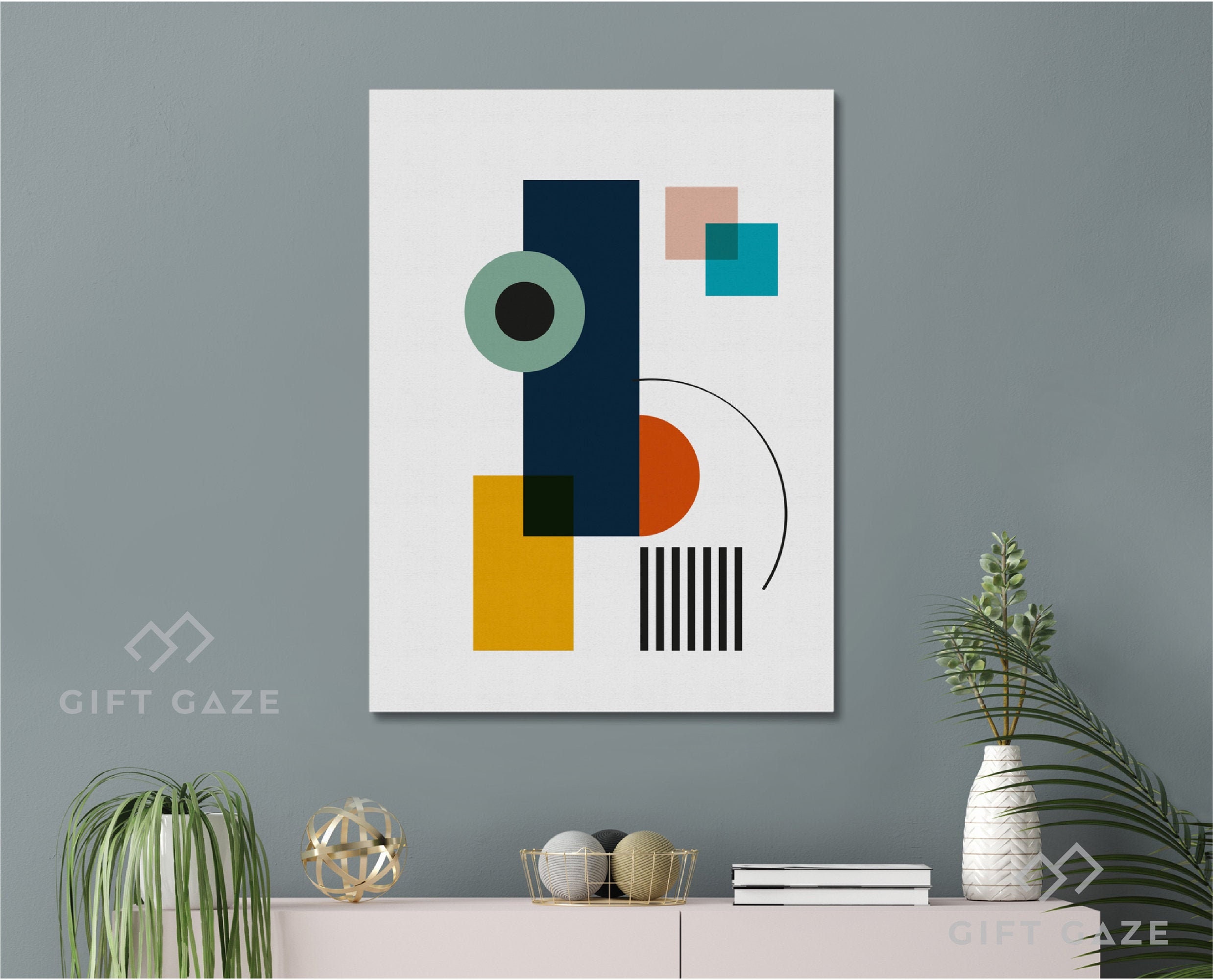 Colourful Abstract Wall Art Modern Geometric Wall Art Abstract ...