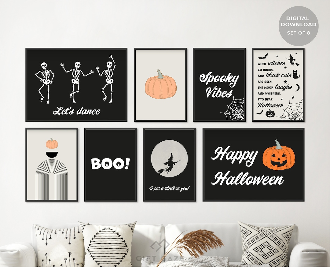 Halloween Printables Set of 8 Halloween Wall Art Printable Halloween ...