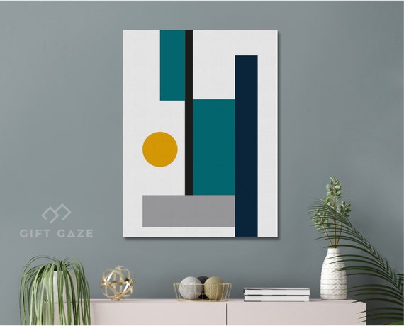 Geometric Wall Art Abstract Art Canvas Geometric Art Modern - Etsy