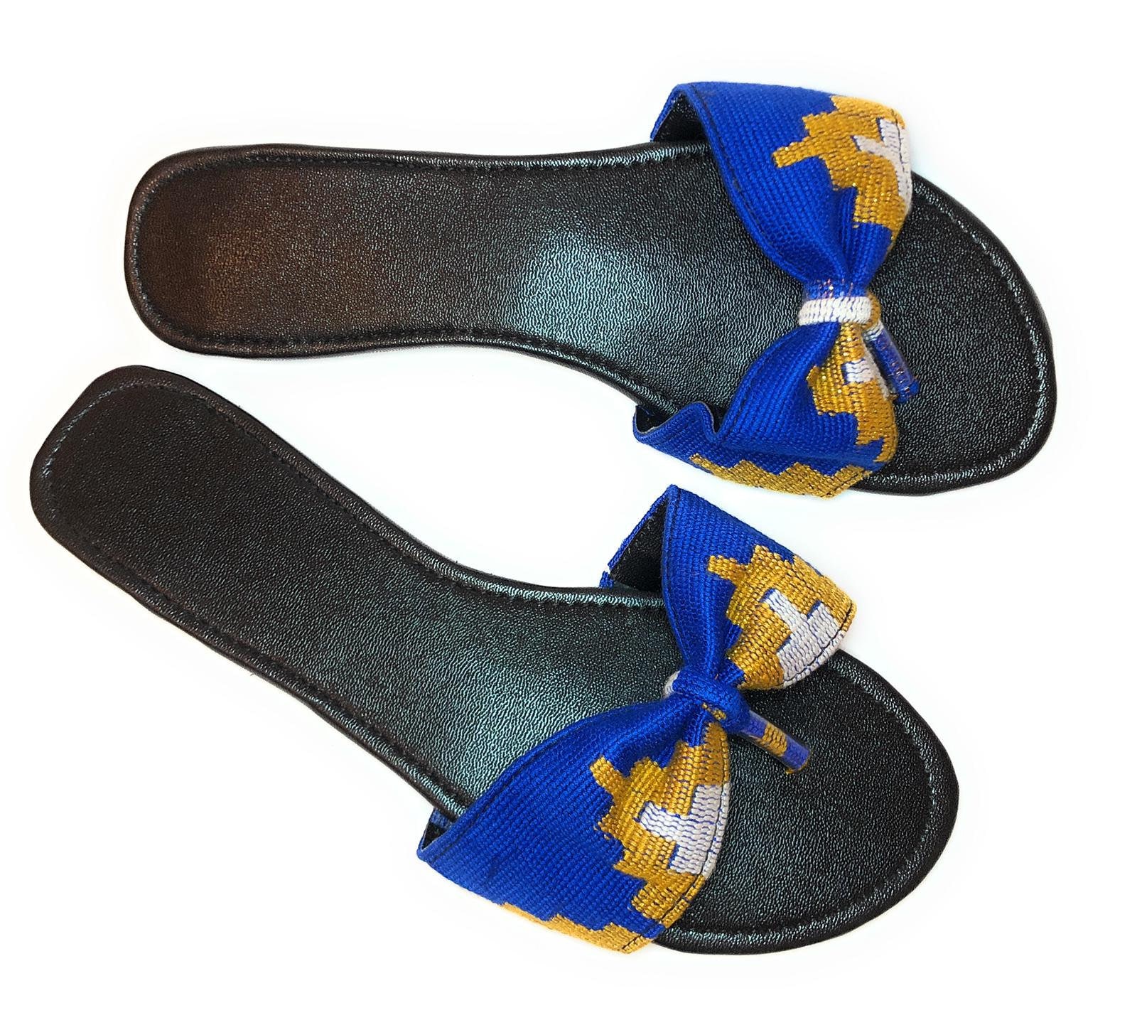 African Print Kente Slippers Sandals Sliders - Etsy