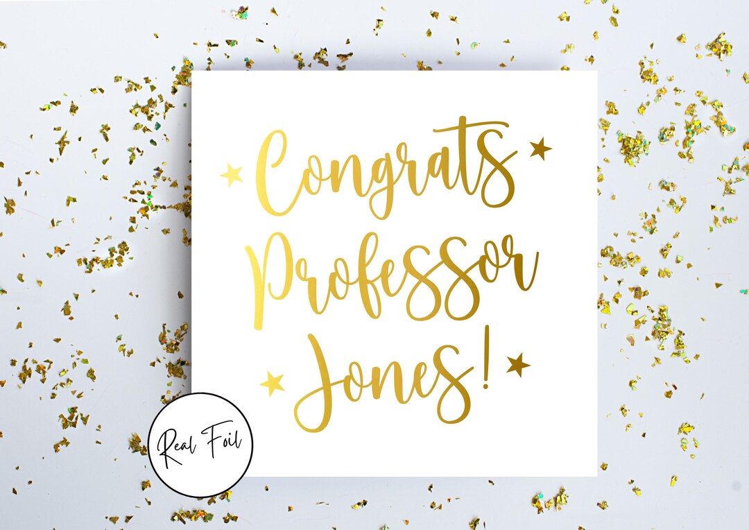 Personalised Congrats Professor Card, Graduation Doctorate, New Job ...
