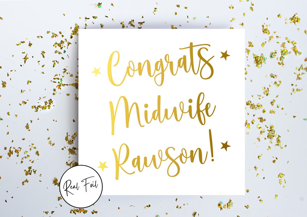 Personalised Congrats Midwife Card, Graduation Midwife, New Job ...