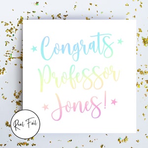 Personalised Congrats Professor Card, Graduation Doctorate, New Job ...