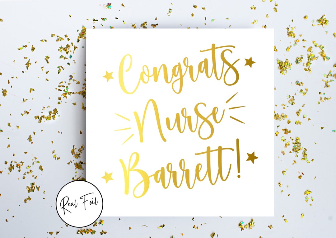 Personalised Congrats Nurse Card, Graduation Nurse, New Job ...