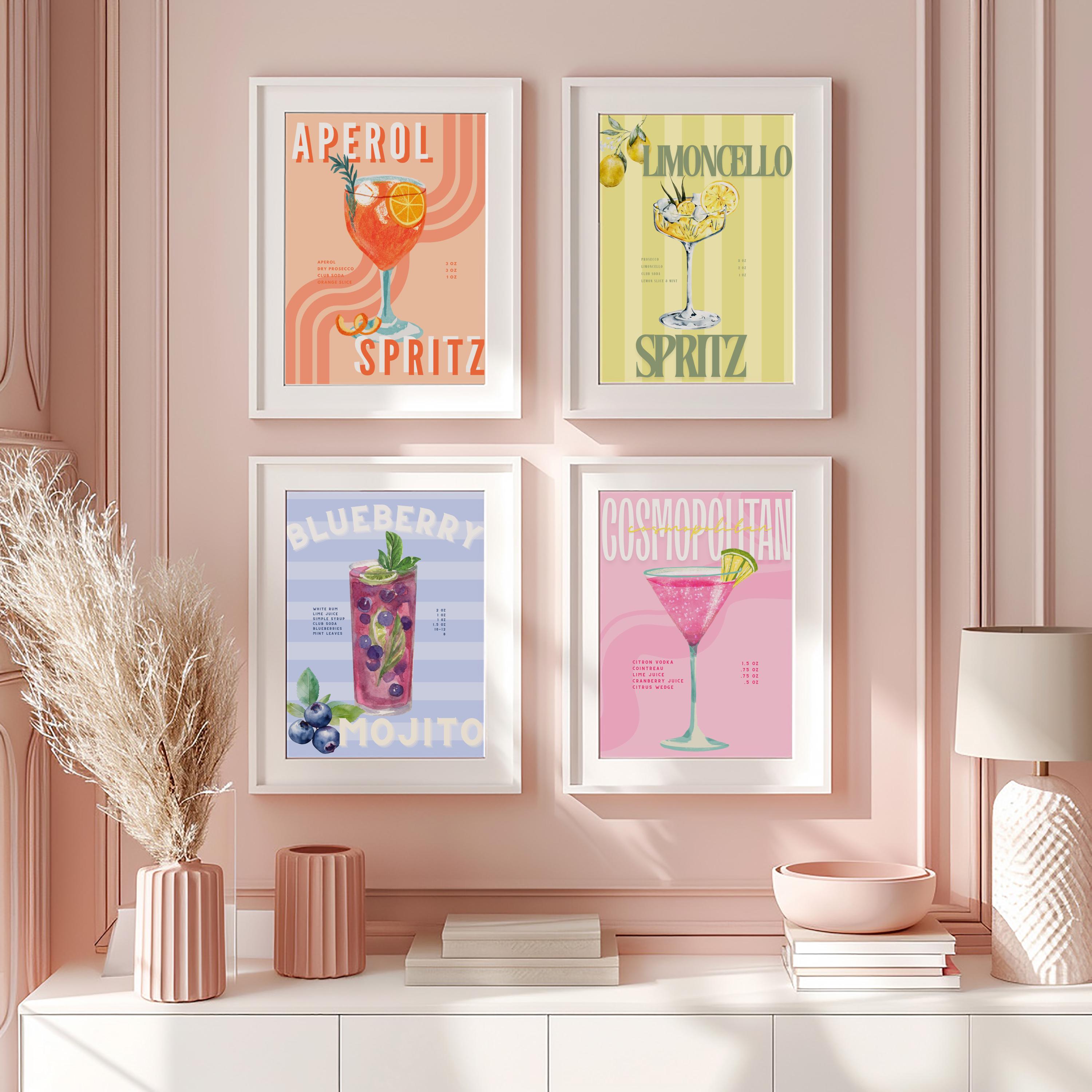 Cosmopolitan Bar Cart Poster, Dorm Poster, Bar Cart, Cocktail Poster ...