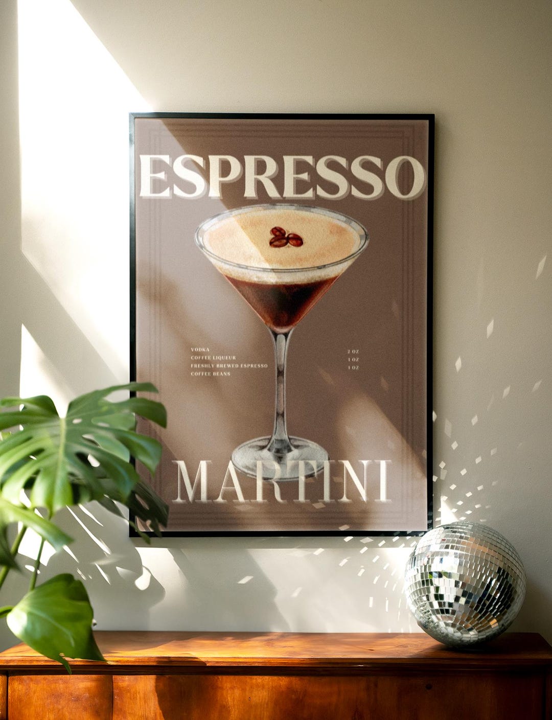Espresso Martini Bar Cart Poster, Dorm Poster, Bar Cart, Cocktail ...