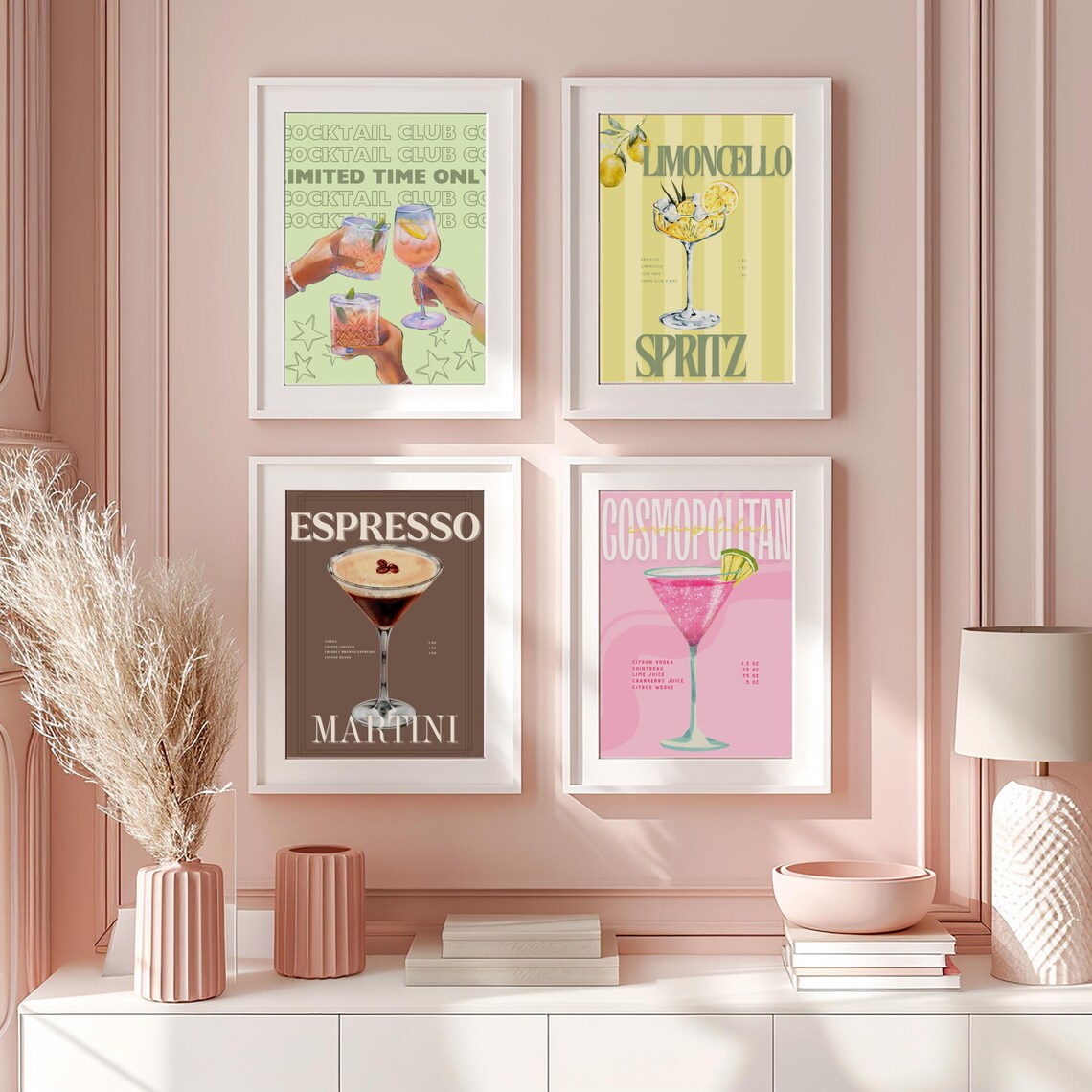 Cosmopolitan Bar Cart Poster, Dorm Poster, Bar Cart, Cocktail Poster ...