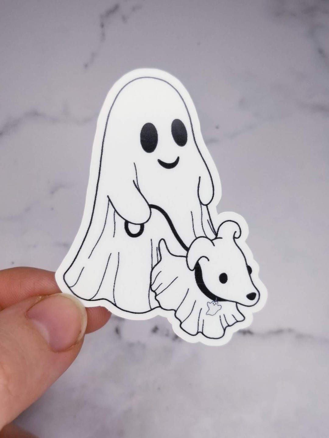 Ghost Walking Ghost Dog Sticker, Ghost Sticker, Ghost Dog Sticker ...