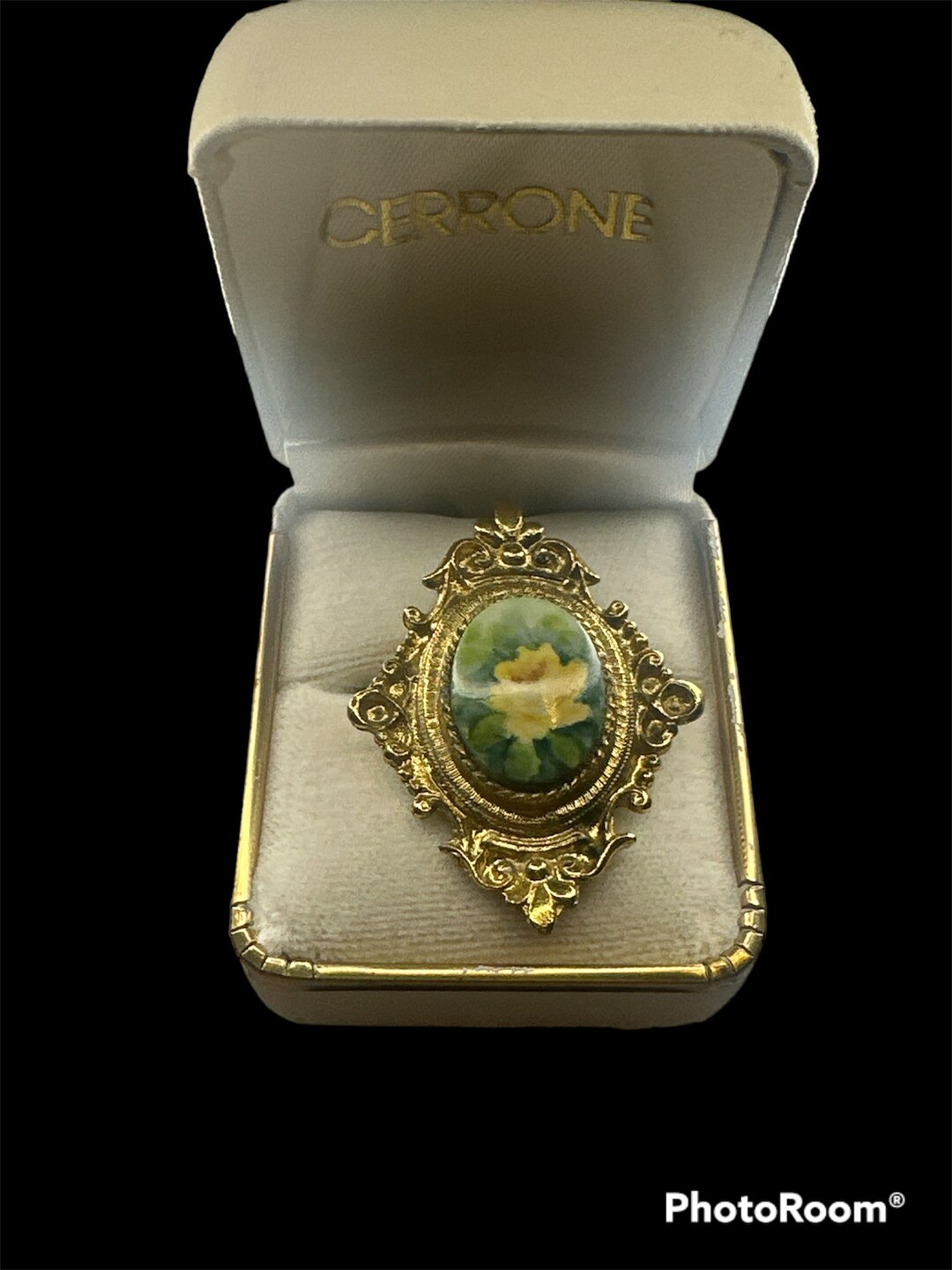 Hand Painted Enamel Yellow Rose Brooch/pendant - Etsy