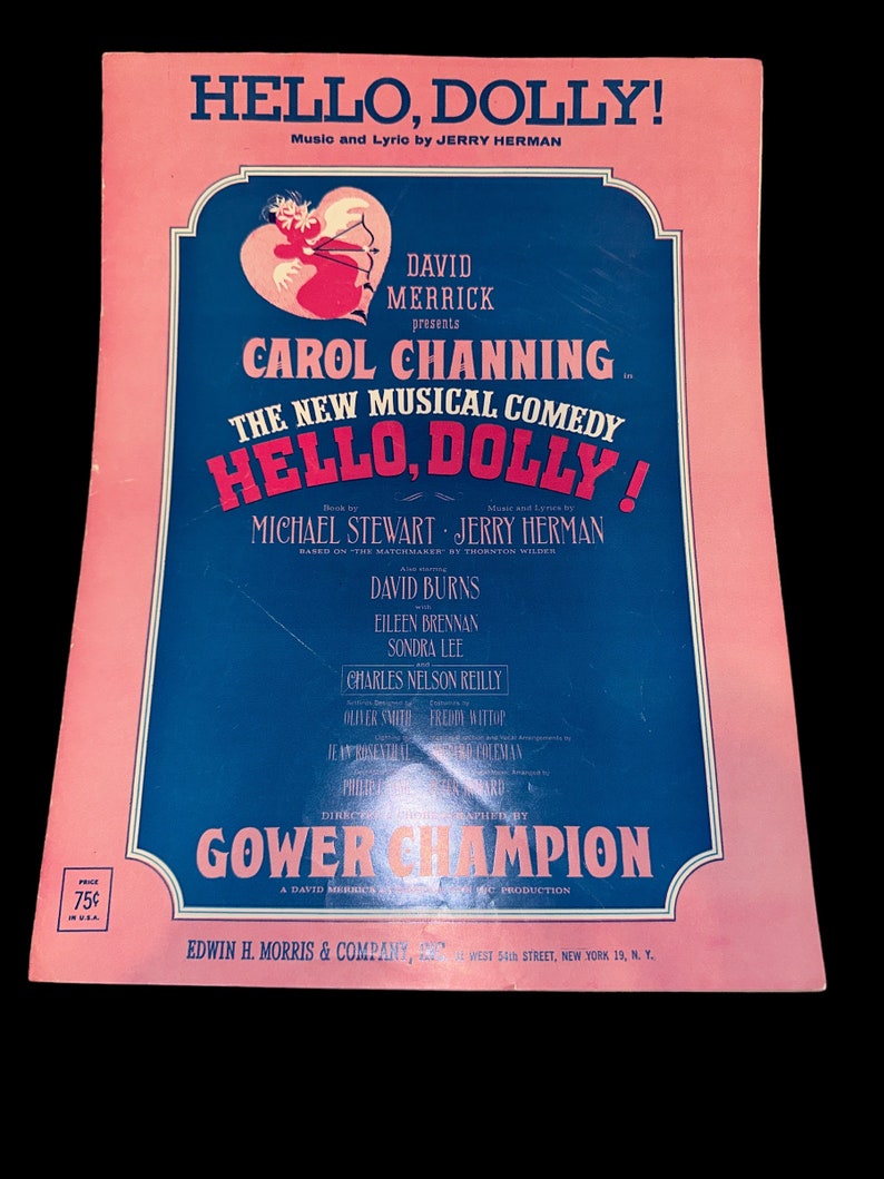1963 Hello Dolly Sheet Music From the Musical Featuring Carol Channing ...