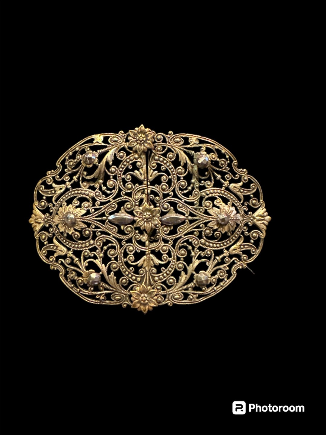 Antique Brass Filigree Belt Buckle Circa 1920's - Etsy