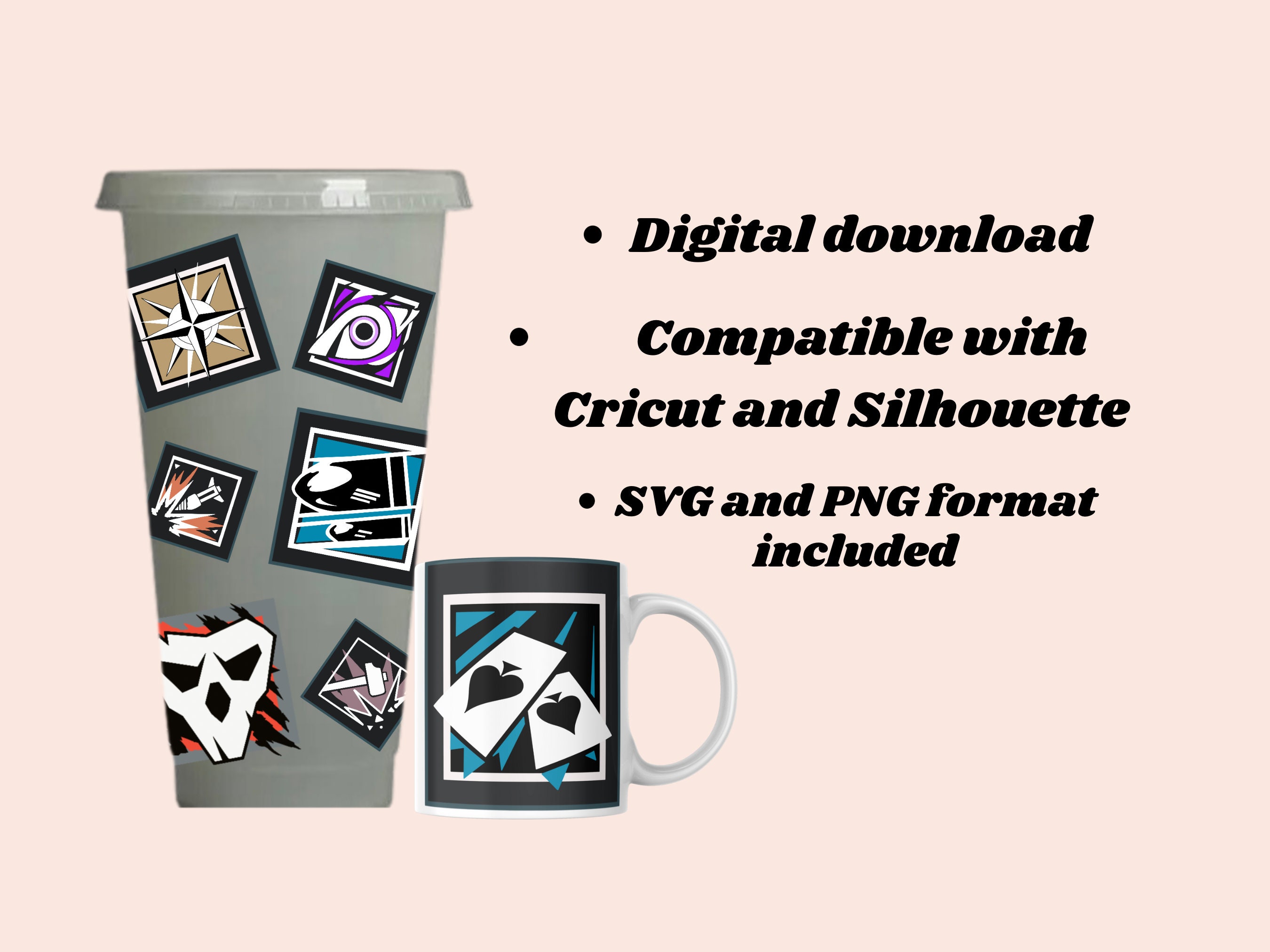 Rainbow Six Siege Attackers SVG and PNG Bundle, R6 Siege Svgs, Jynxi ...