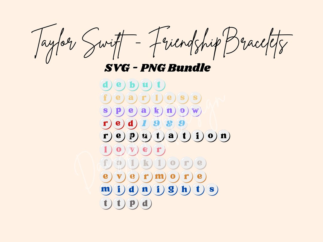 Taylor Swift Friendship Bracelets SVG PNG File, Eras Tour, Taylor Swift ...