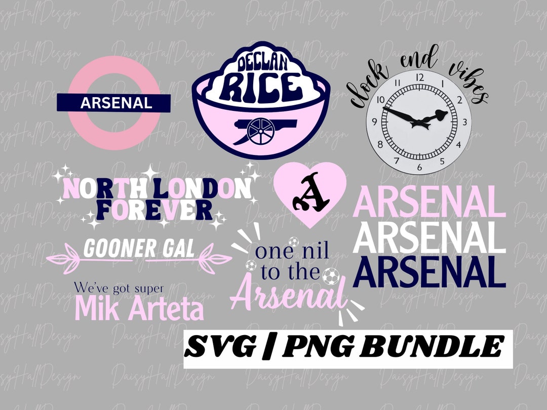 Arsenal Pink 3rd Kit Inspired SVG and PNG Cut File Bundle Arsenal FC ...