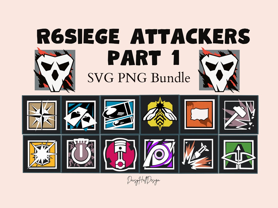 Rainbow Six Siege Attackers SVG and PNG Bundle, R6 Siege Svgs, Jynxi ...