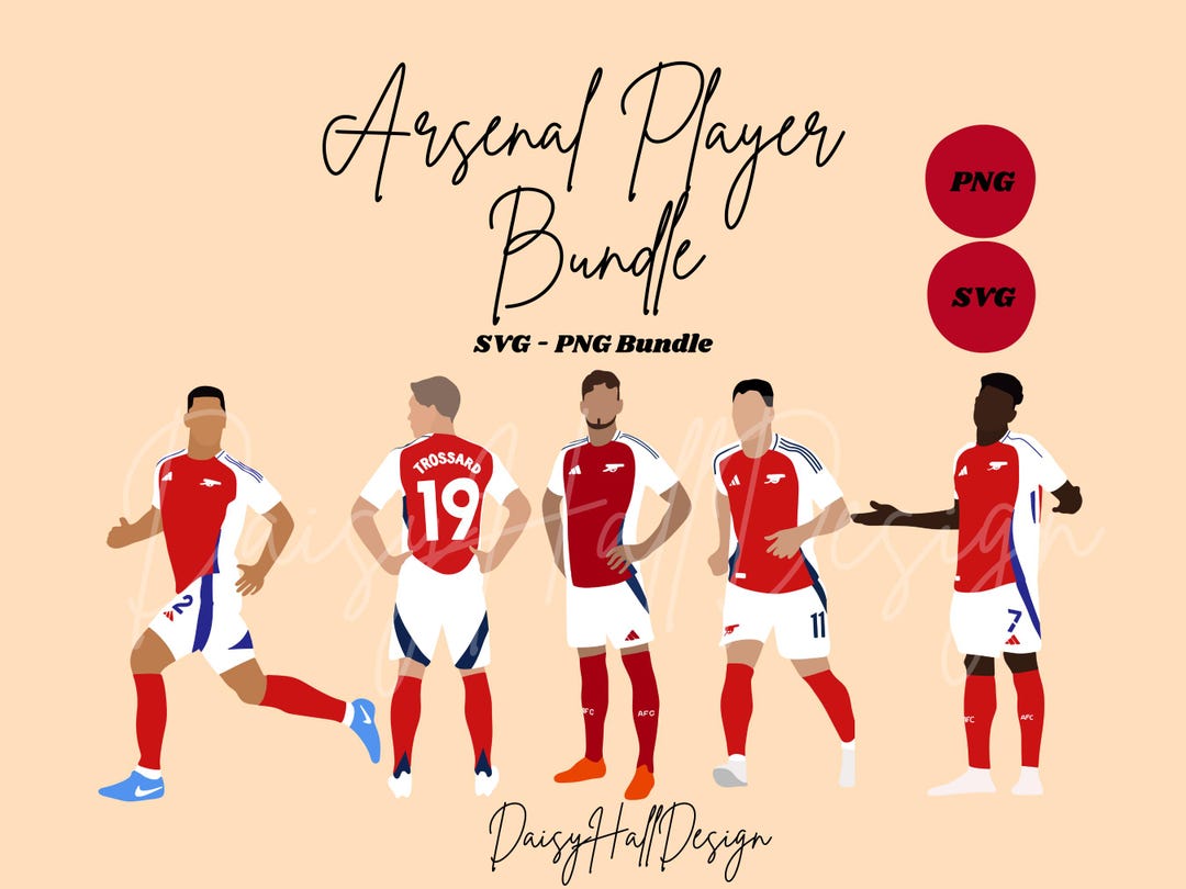 Buy Arsenal 24/25 SVG PNG Bundle, Football Svg, Soccer SVG, Premier ...