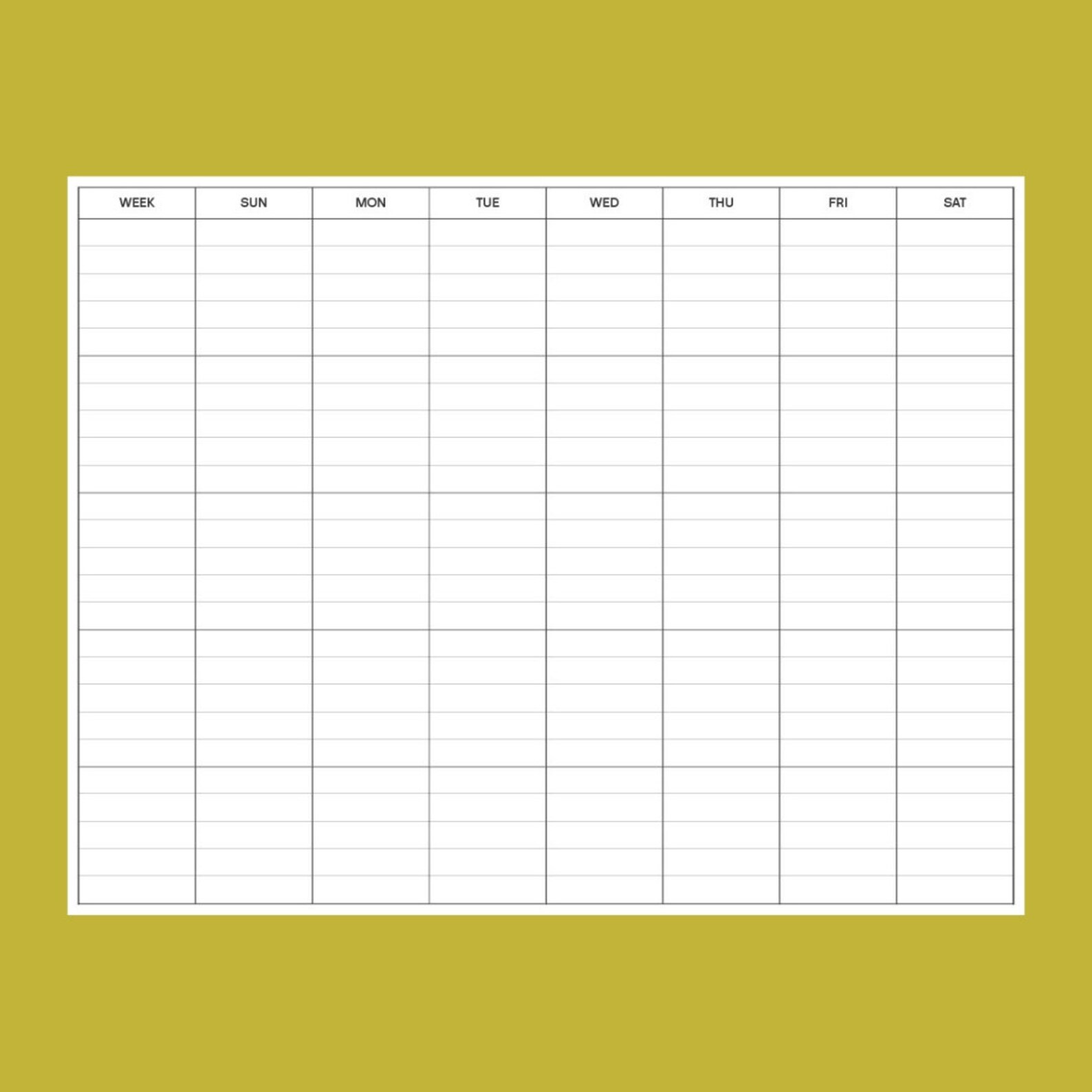 52 Weeks Calendar: Monthly Planner, Instant Digital Download, Letter ...