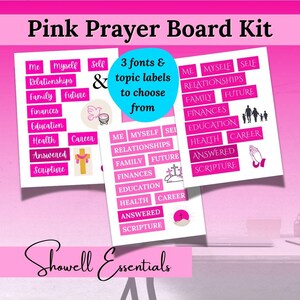 Pink Themed Printable Prayer Board Kit | Christian Wall Collage W ...