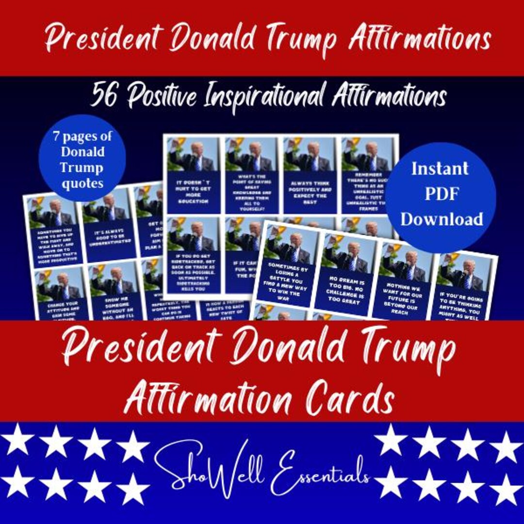 56 Donald Trump Affirmation Cards 45th & 47th President 2025 Trump ...